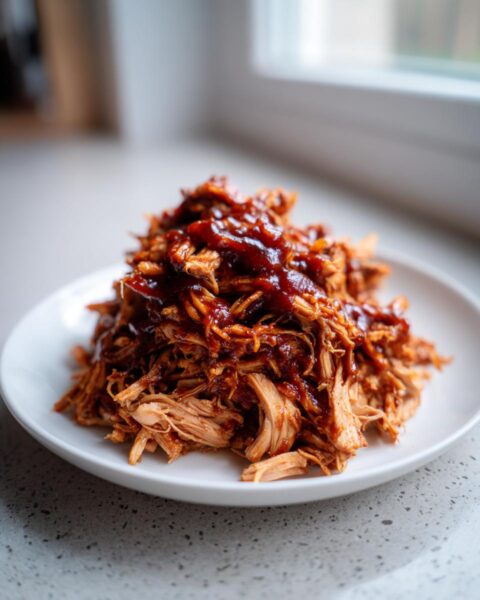 Amazing pulled chicken in 10 minutes prep